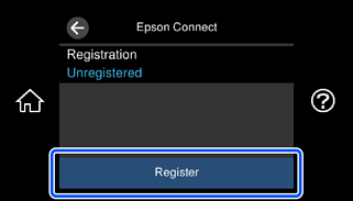 Een printer registreren vanaf het bedieningspaneel van de printer